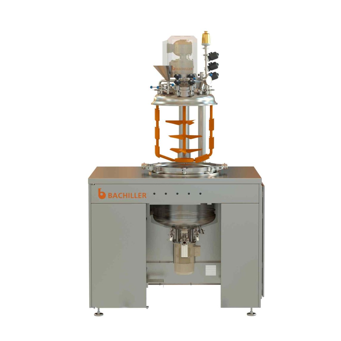 Laboratory vacuum mixer reactor for liquids and semi-solids